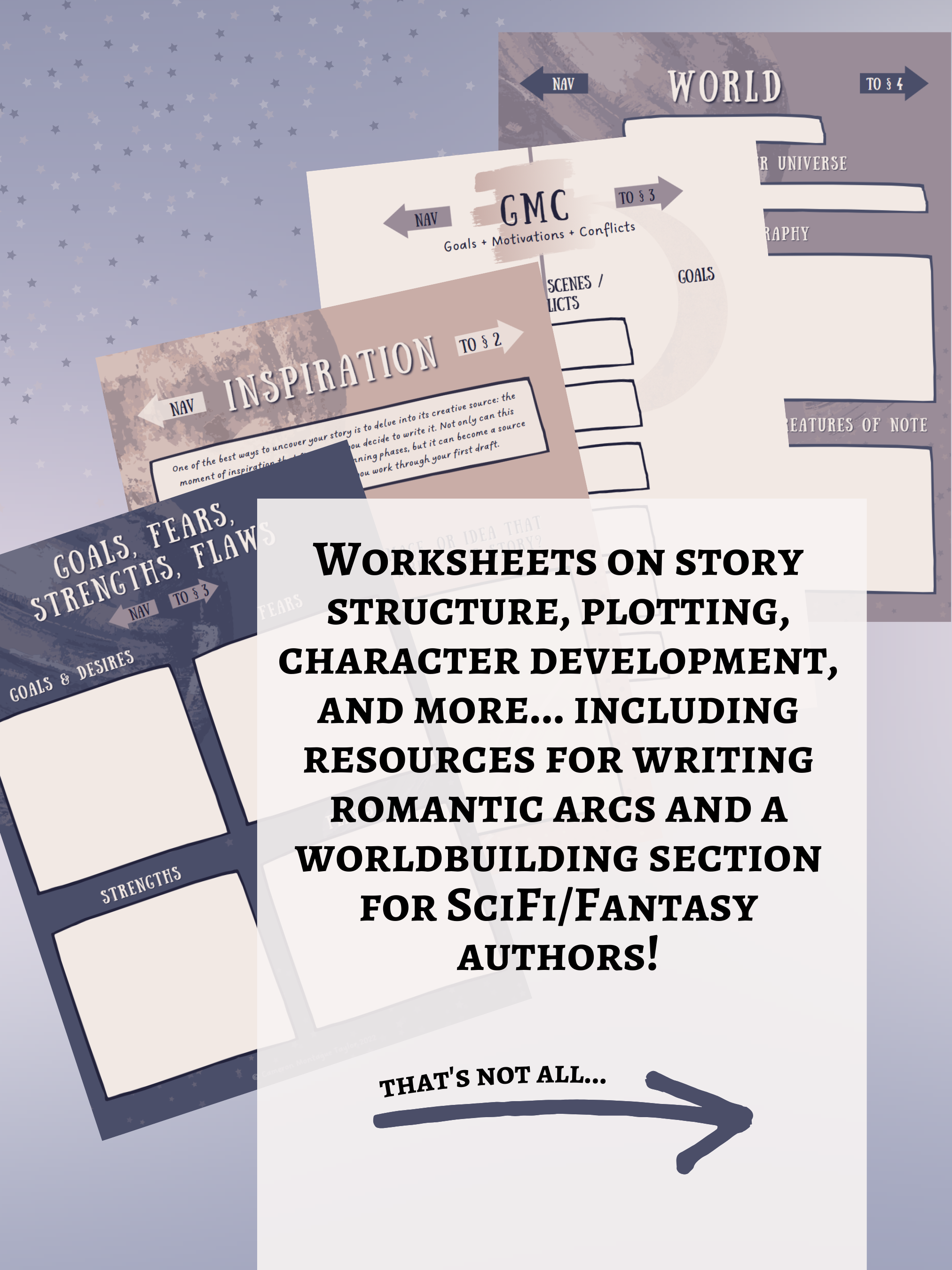 WIP Novel Planning Workbook in Starry Sky